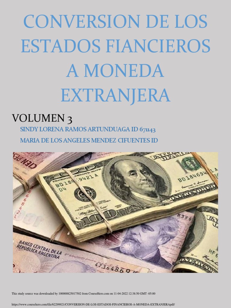 Conversion de Los Estados Financieros A Moneda Extranjera PDF | PDF ...