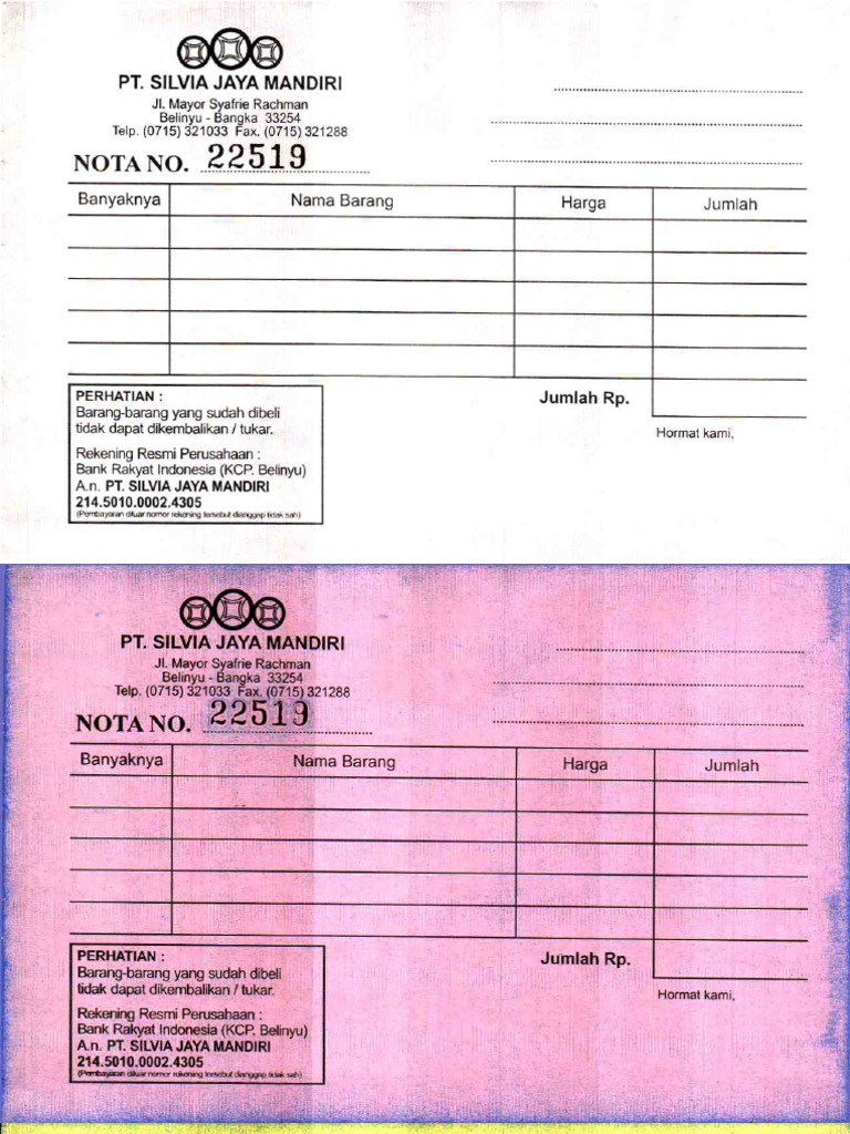Contoh Nota Pt. SJM | PDF
