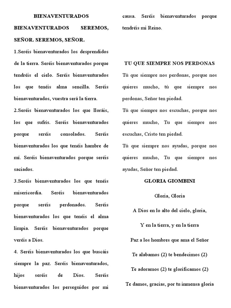Cantos para Misa | PDF | eucaristía | Cristo (título)
