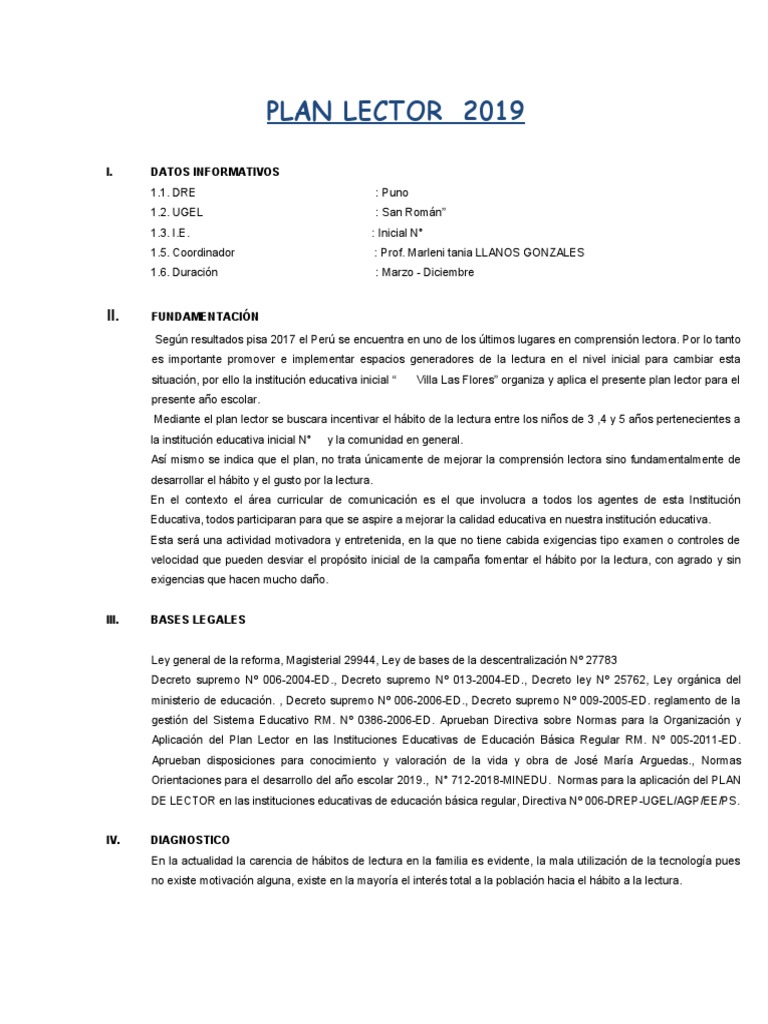 Plan Lector | PDF
