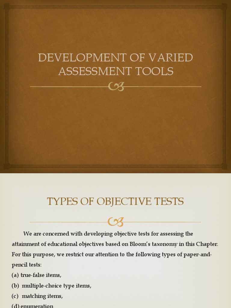 Developing Objective Assessment Tools Using Bloom's Taxonomy | PDF ...
