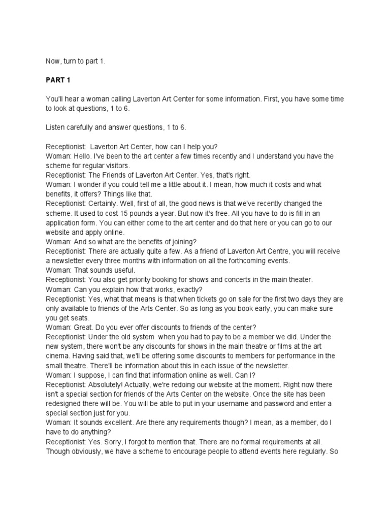 Tapescript 7 - Laverton - Arts - Centre | PDF | Whales | Tobacco Smoking