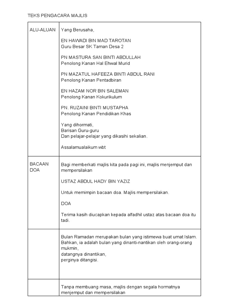 Perasmian Program Ihya Ramadan 2022 | PDF