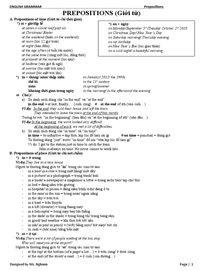 (E12 2022) PREPOSITIONS | PDF