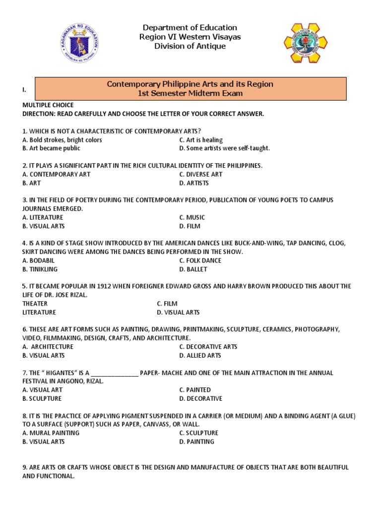CPAR EXAM 2 | PDF | The Arts | Vision