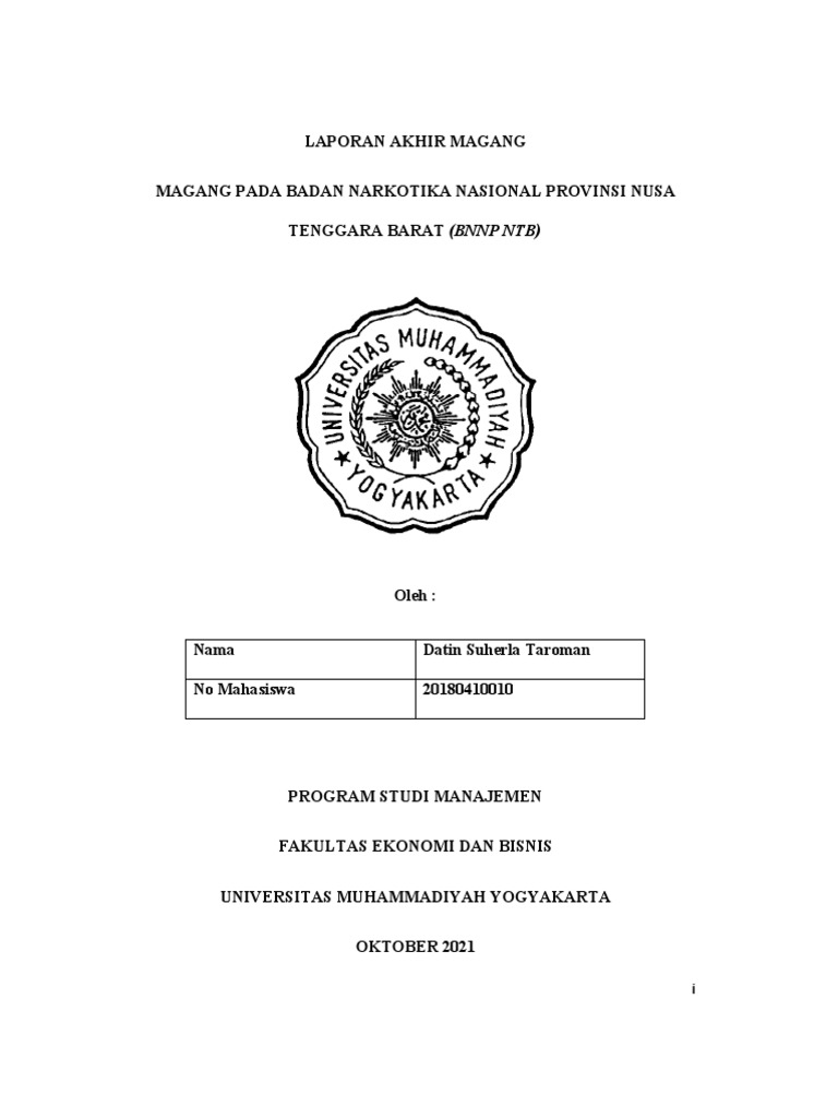 Laporan Akhir Magang - Datin Suherla Taroman - 20180410010 | PDF