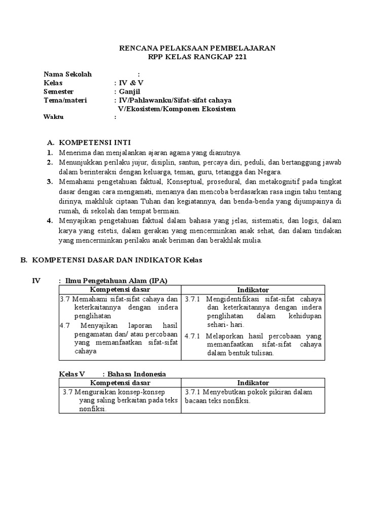 Contoh RPP PKR 221 | PDF