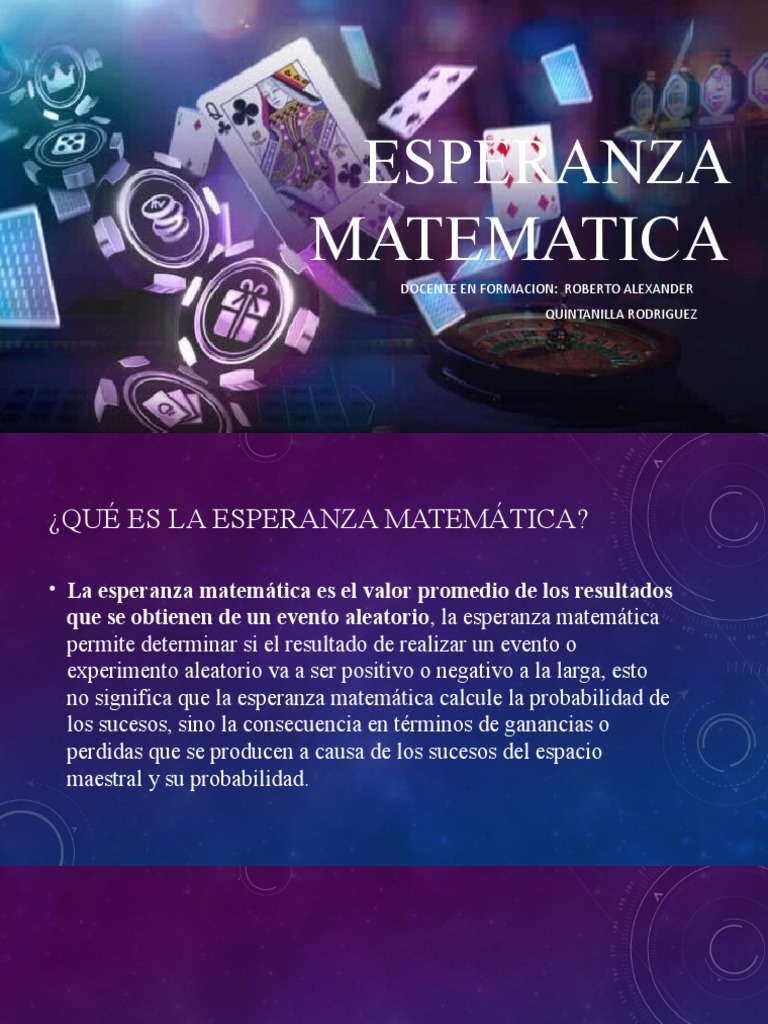 Esperanza Matematica | PDF | Valor esperado | Probabilidad