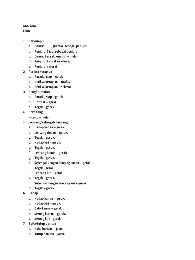 Aba-Aba LKBB | PDF