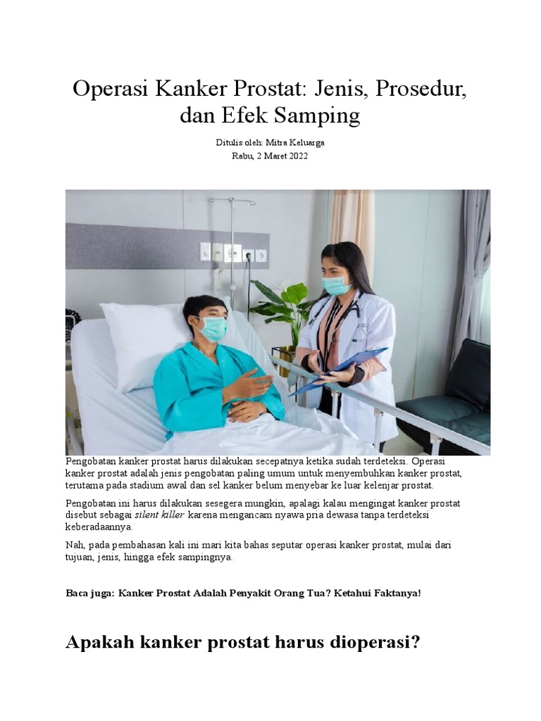 Operasi Kanker Prostat | PDF