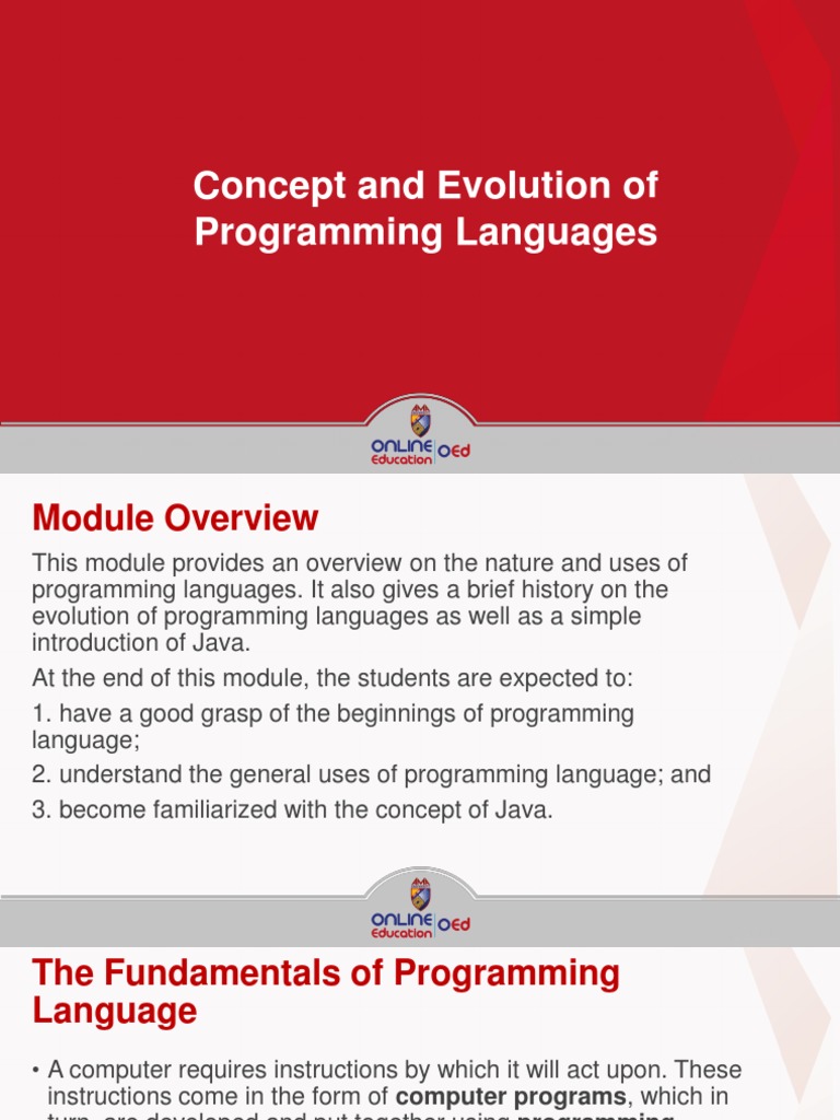 Week 003-004 Presentation Concept and Evolution of Programming ...