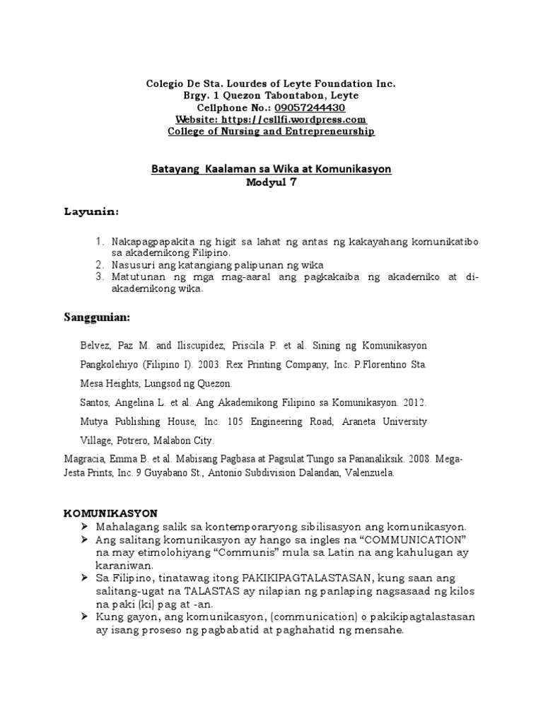 Modyul 7 Filipino 21 1 | PDF