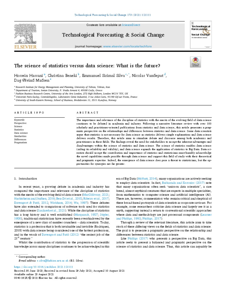 Statistics Science Vs Data Science | PDF | Statistics | Data Science