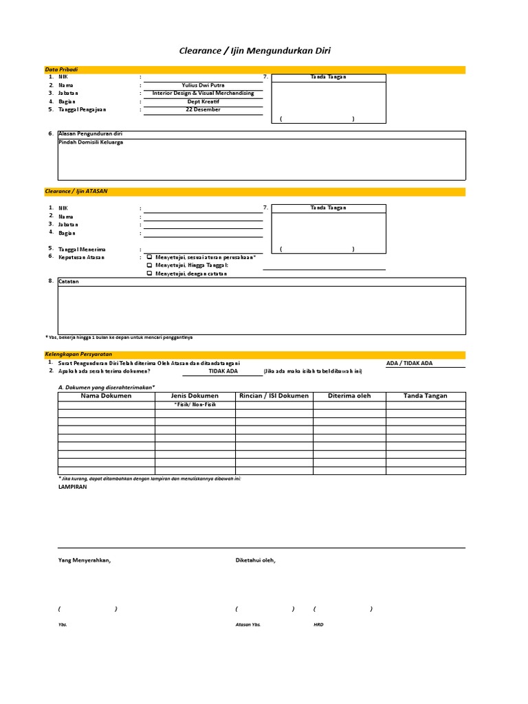 NJM Clearance Sheet | PDF