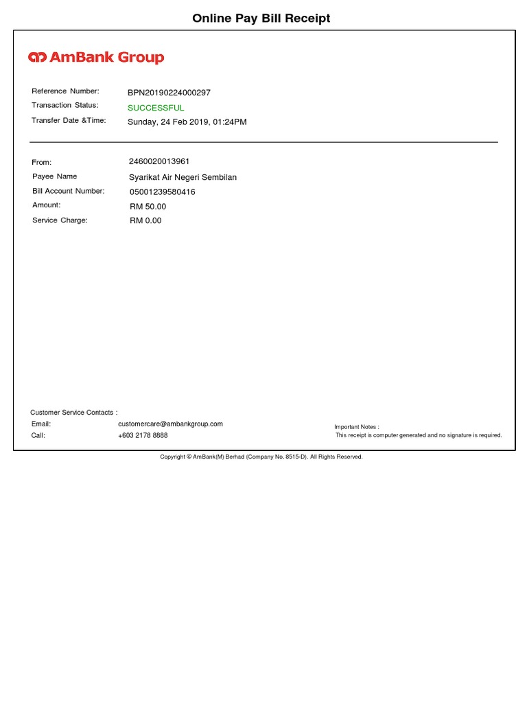 24.4.2019 Water Bill | PDF