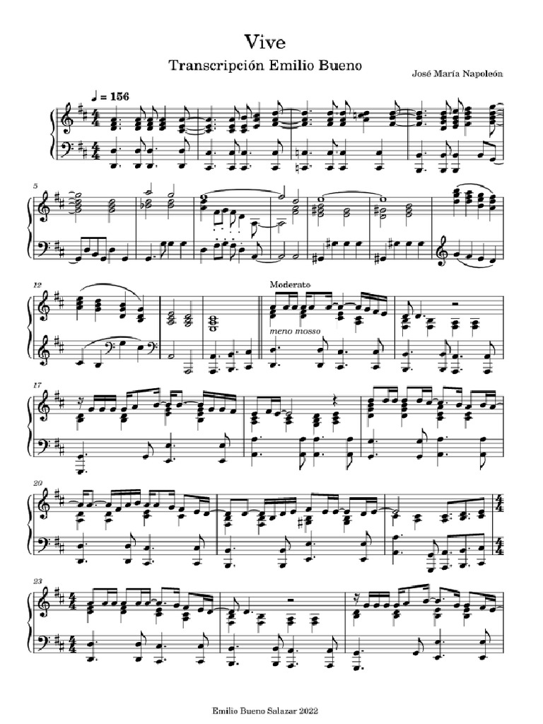 Vive Napoleón Piano Solo | PDF