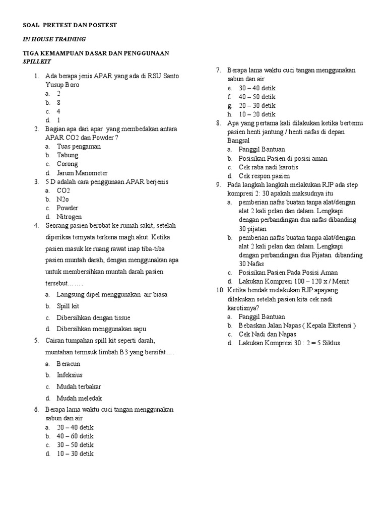 Soal Pretest Dan Postest | PDF