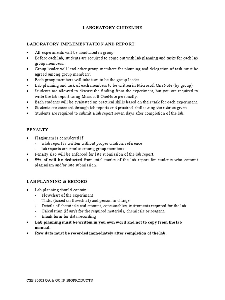 Laboratory Manual Guideline | PDF | Experiment | Laboratories