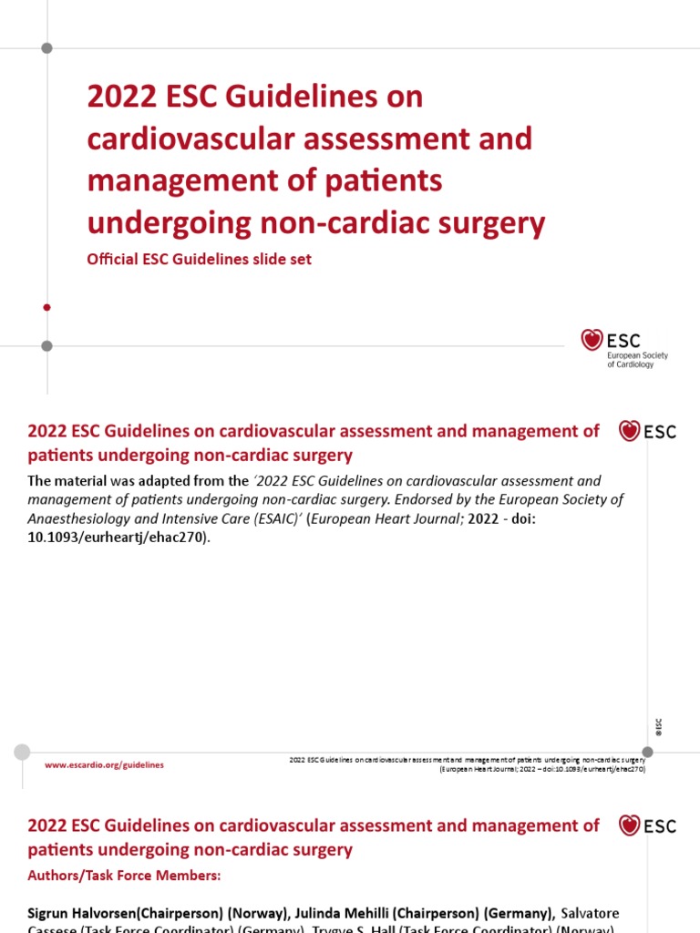 2022 ESC NCS Guidelines Official Slide Set - Final Protected | PDF