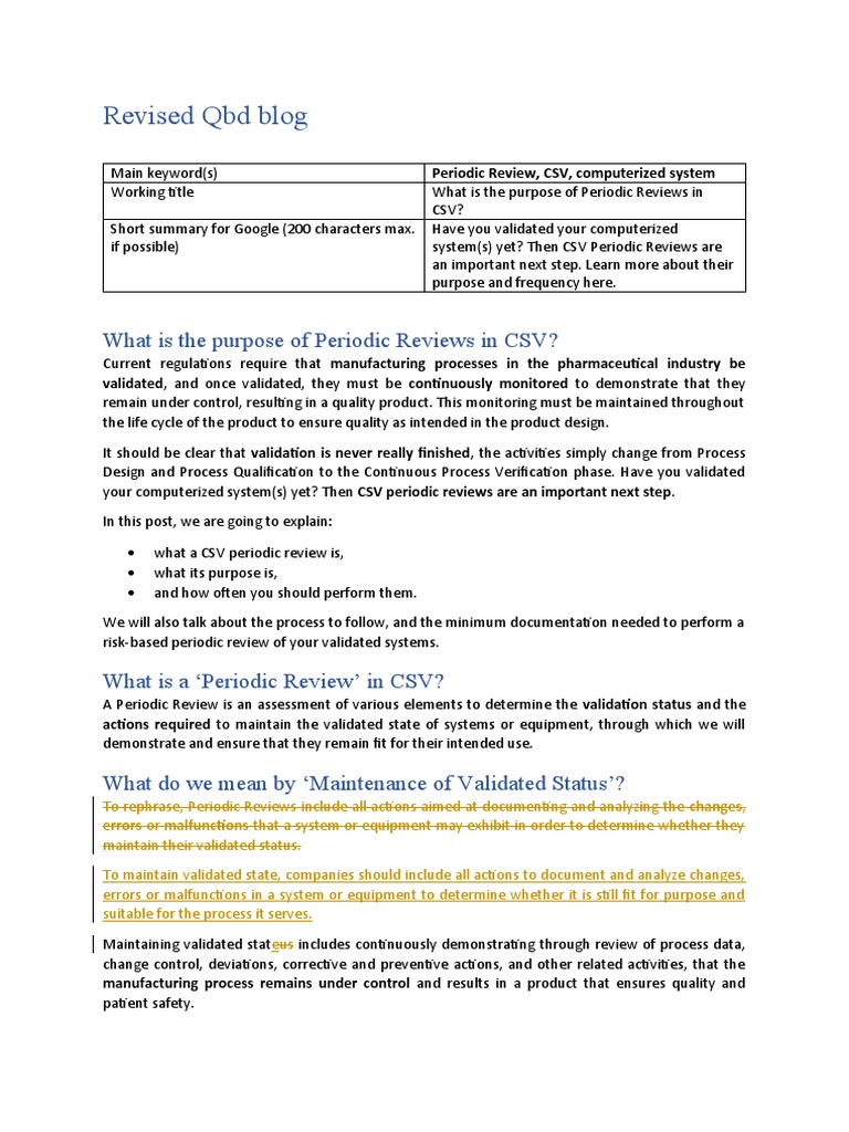 Periodic Review | PDF | Verification And Validation | Life Cycle Assessment