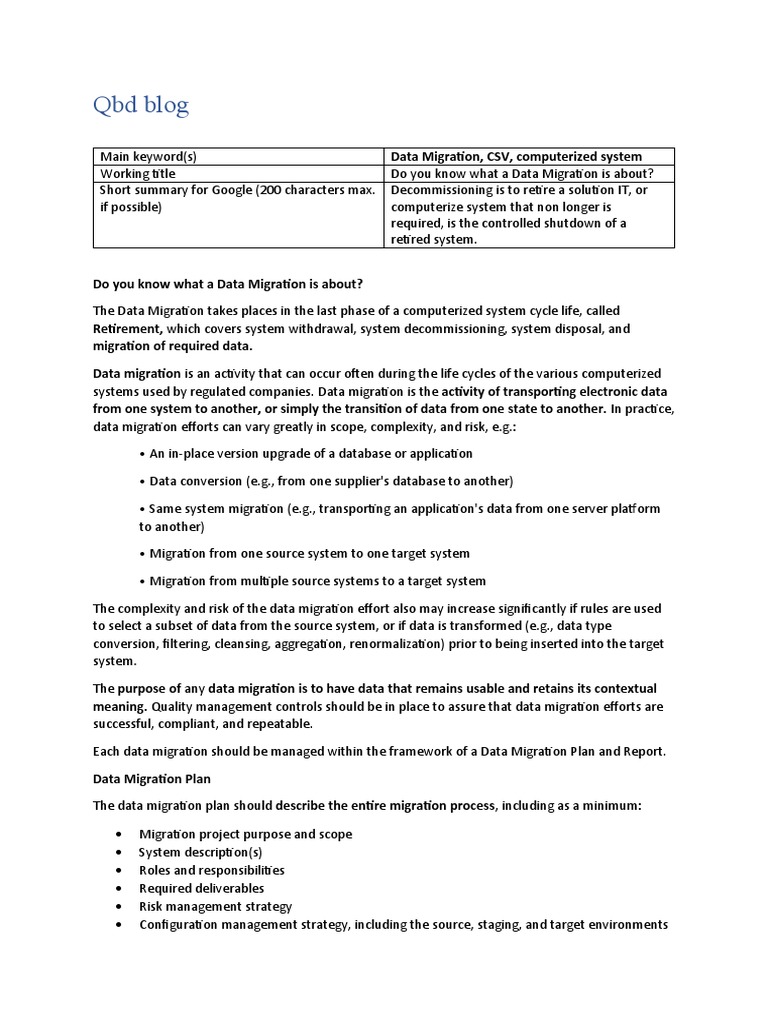 Data Migration | PDF Data Migration | PDF