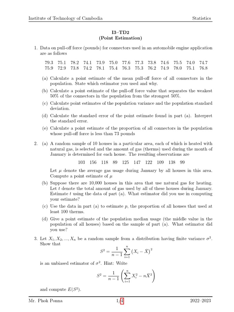 TD2 | PDF | Bias Of An Estimator | Estimator
