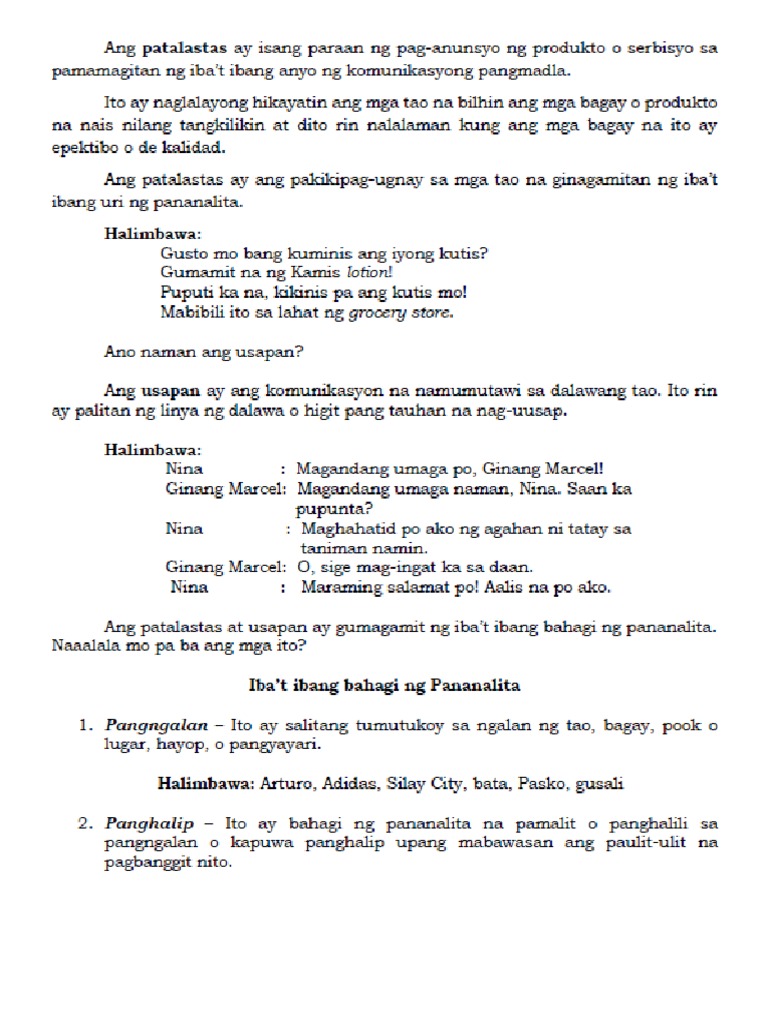 Filipino Study Guide | PDF