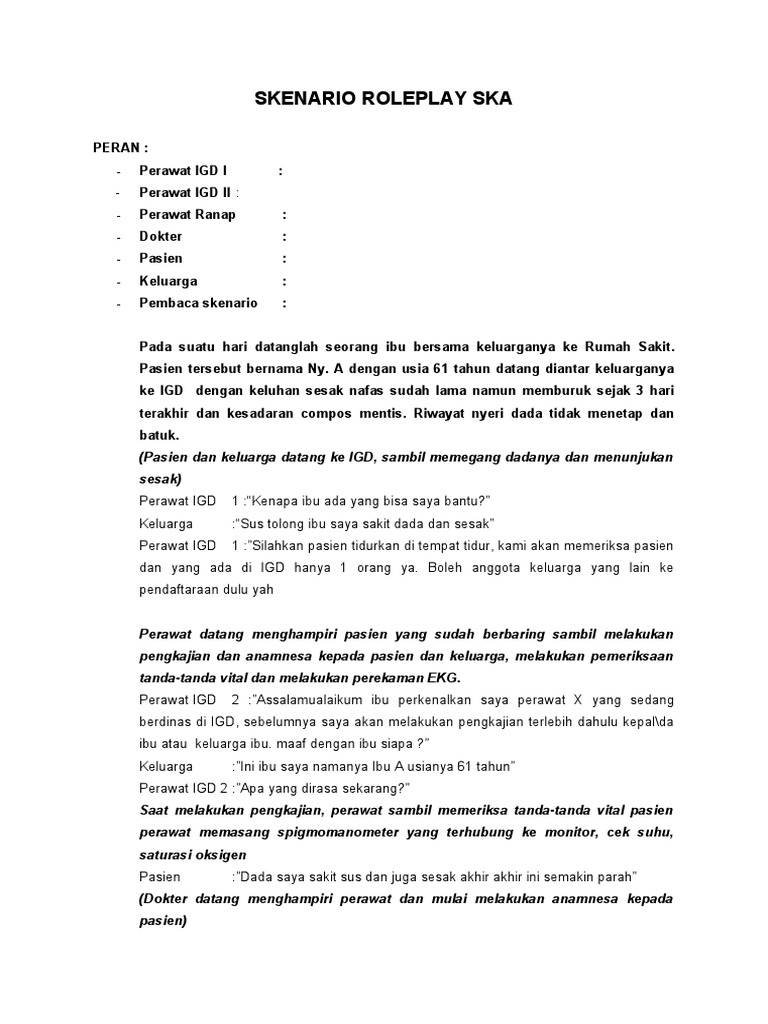 Roleplay SKA Sindrom Koroner Akut | PDF