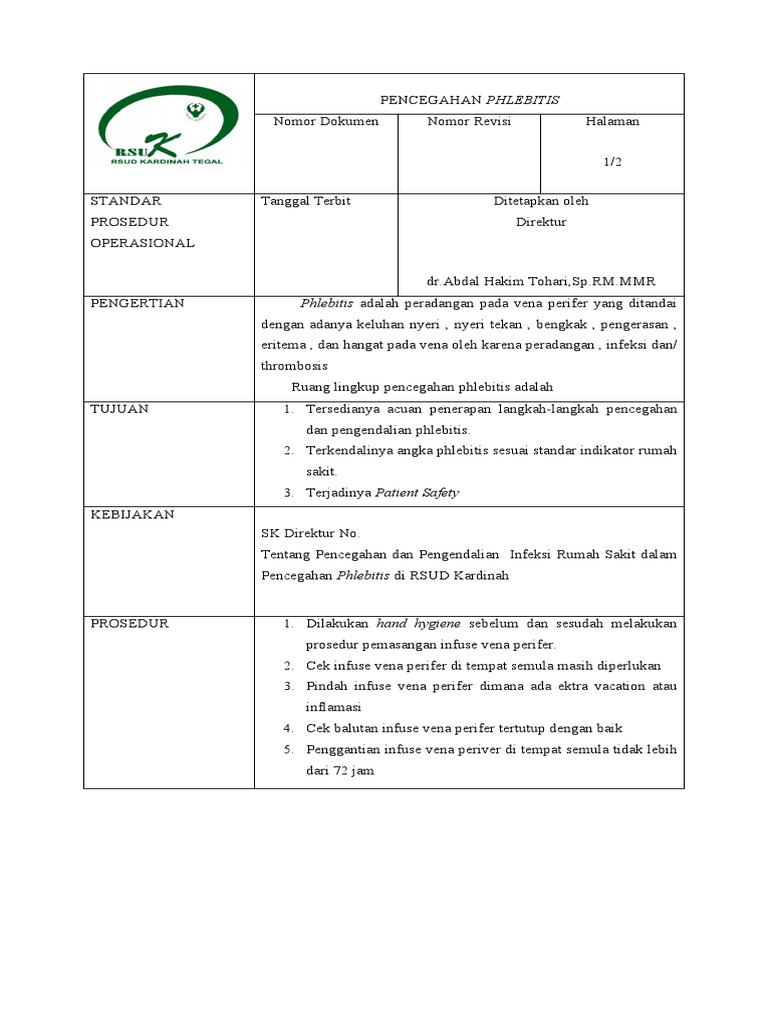 Pencegahan Dan Pengendalian Phlebitis | PDF