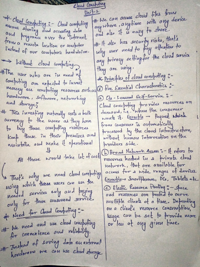 Principles Of Cloud Computing Characteristics Deployment Models And Service Models Pdf