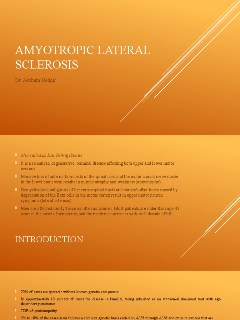 Amyotropic Lateral Sclerosis: Dr. Akshata Nadgir | PDF