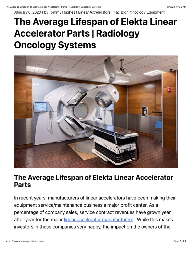 The Average Lifespan of Elekta Linear Accelerator Parts - Radiology ...