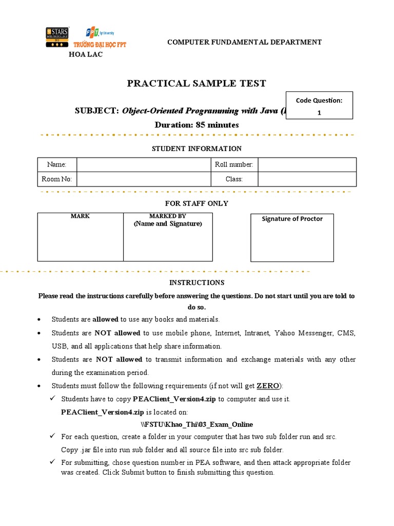 PE PRO192 Fall16 Sample | PDF | Class (Computer Programming) | Method (Computer Programming)