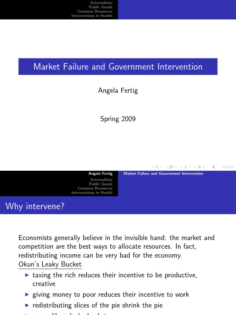 Market Failure and Government Intervention | PDF | Externality ...