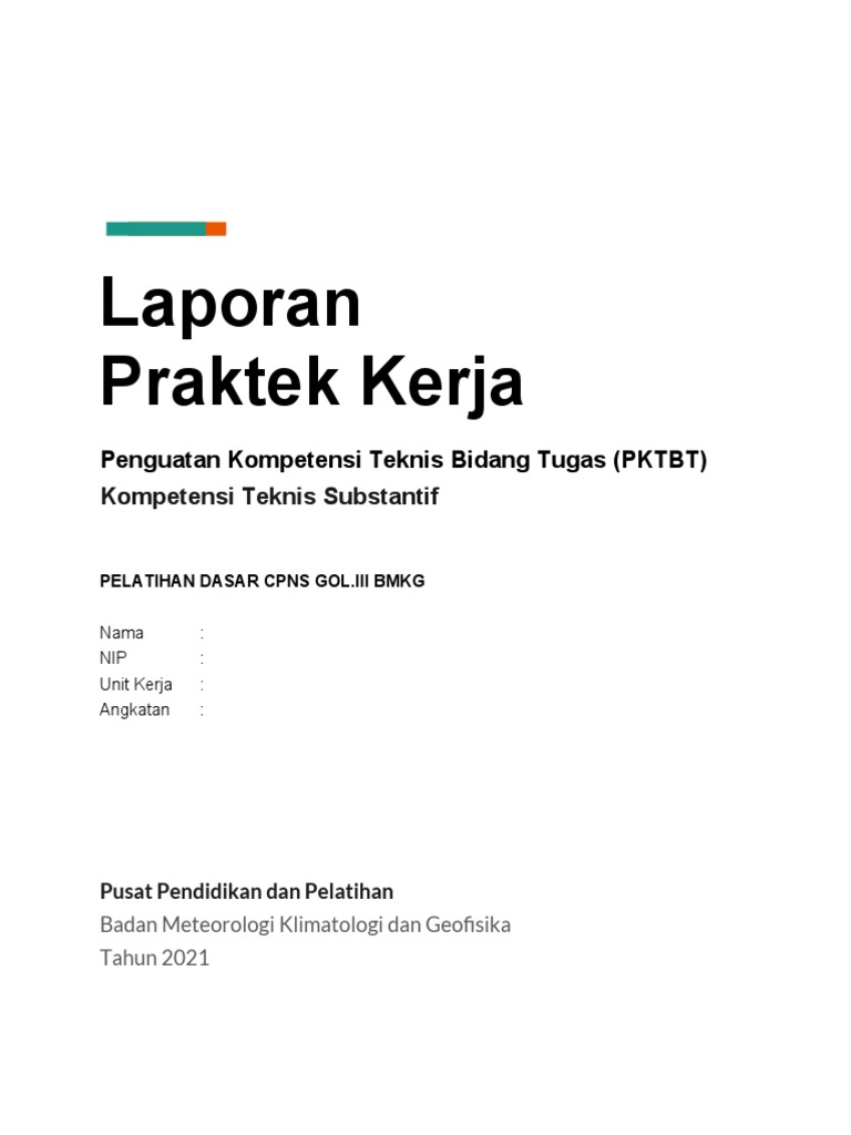 Format Laporan PKTBT - KTS 2021 | PDF