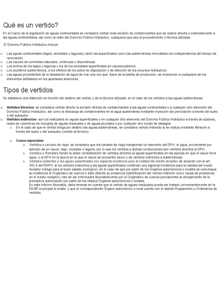 Qué Es Un Vertido | PDF | Agua subterránea | Agua