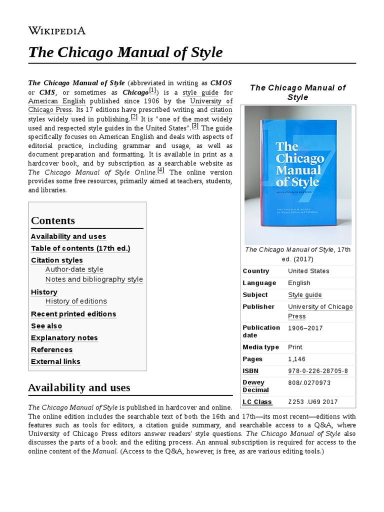 The Chicago Manual of Style | PDF