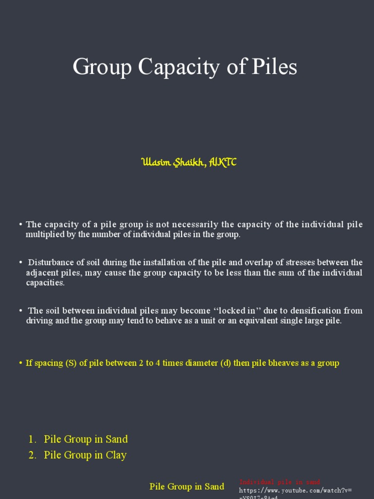 Group Capacity of Piles | PDF | Deep Foundation | Civil Engineering