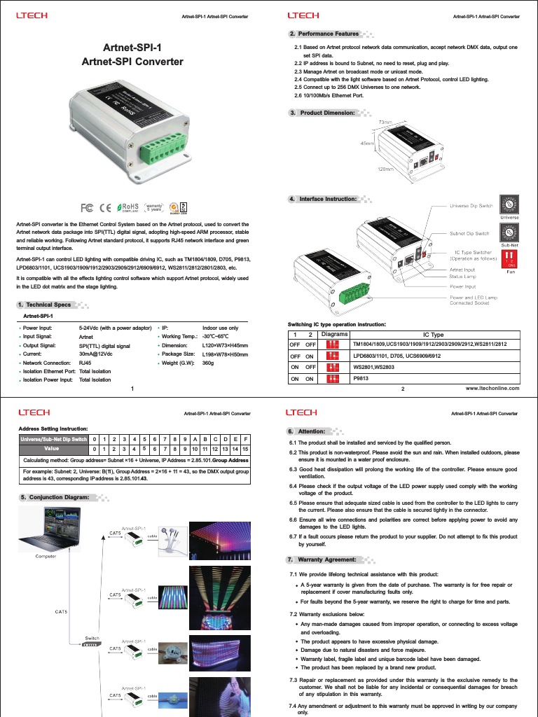 Artnet SPI 1 - EN | PDF | Computer Network | Input/Output