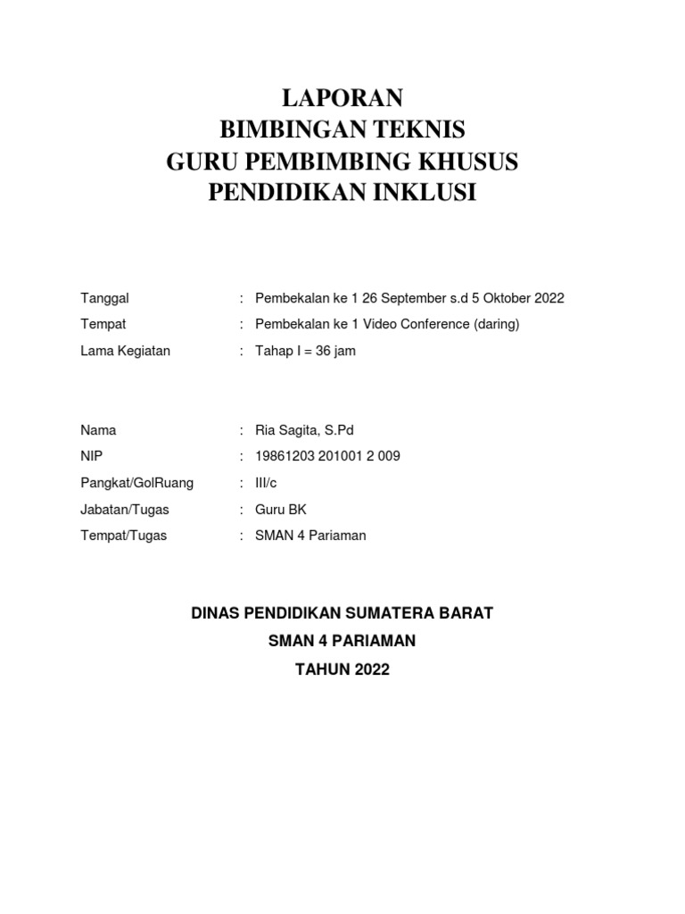 Ria Sagita - Sistematika Laporan RTL | PDF