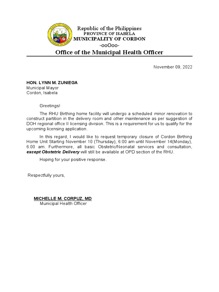 REQUEST LETTER FOR CLOSURE 1st | PDF