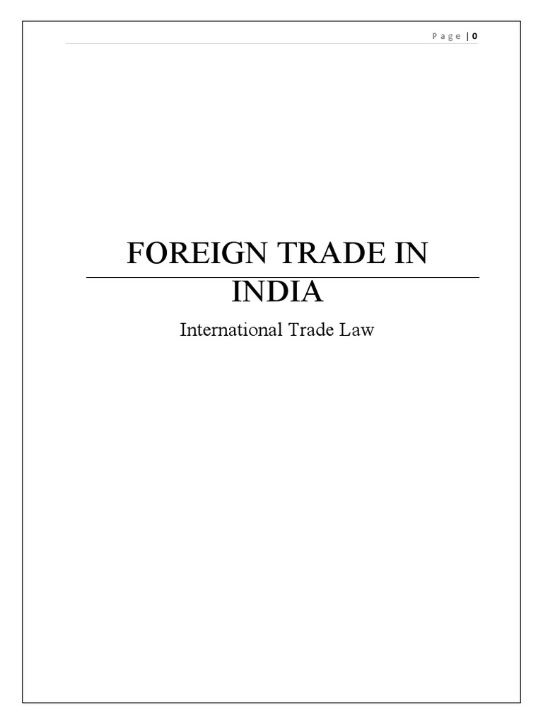 International Trade Law | PDF