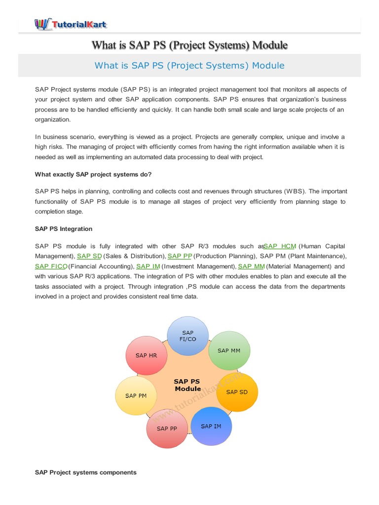 SAP PS Module Overview | PDF | Project Management | Systems Engineering