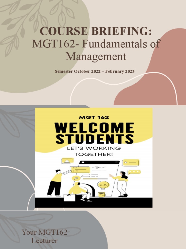 MGT162 - Course Briefing | PDF | Motivational | Motivation