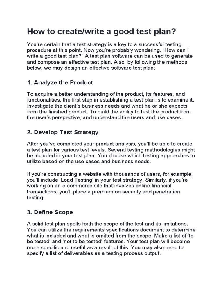 How To Create Test Plan | PDF | Software Testing | Risk