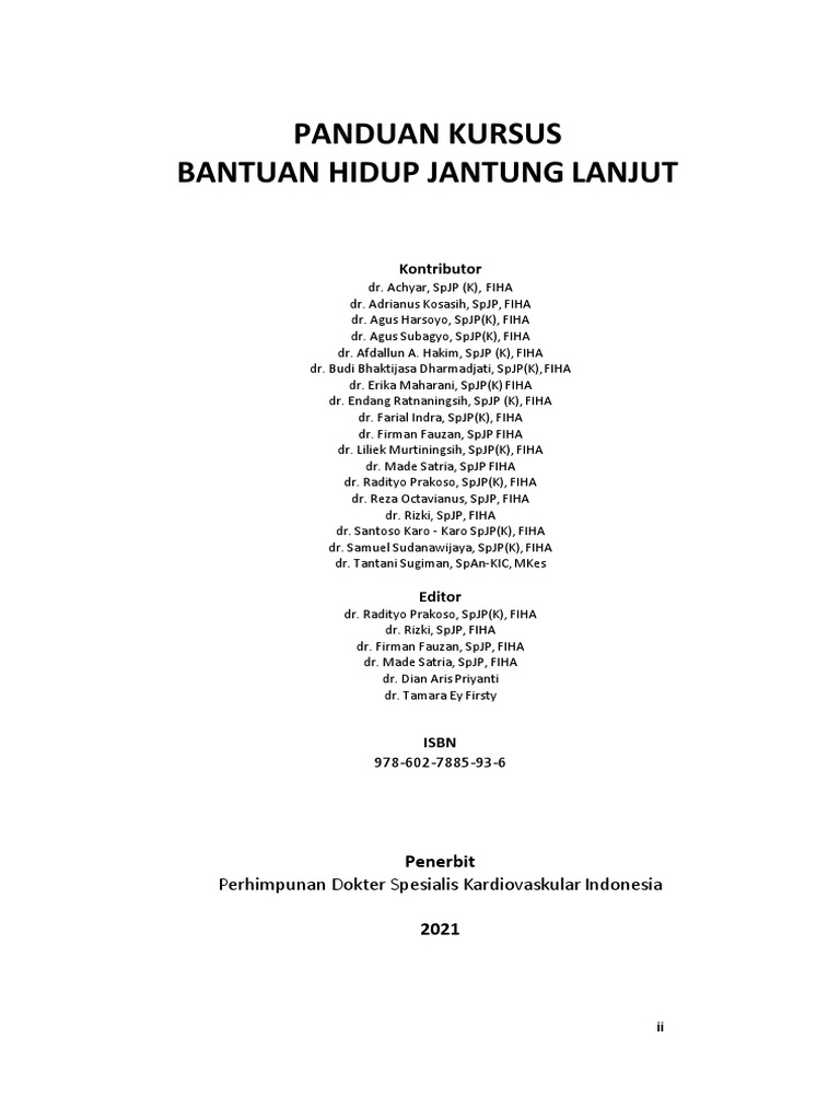 Buku Panduan ACLS Perki Cetakan 2021 - Hal 2 | PDF