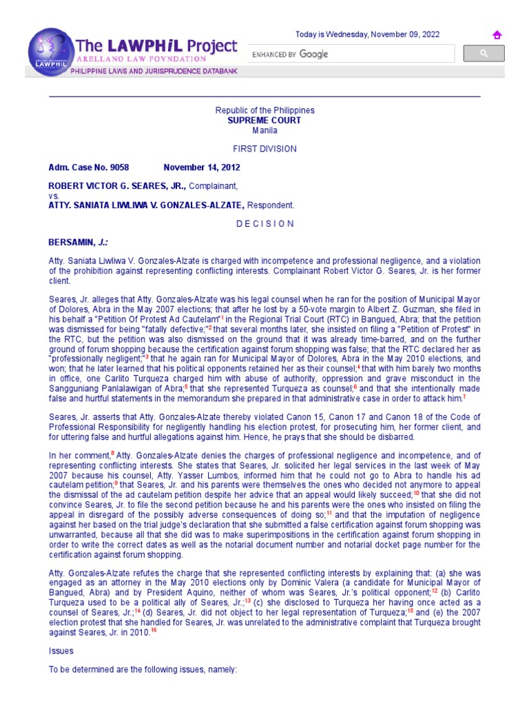 Disbarment Case Against Atty. Gonzales-Alzate | PDF