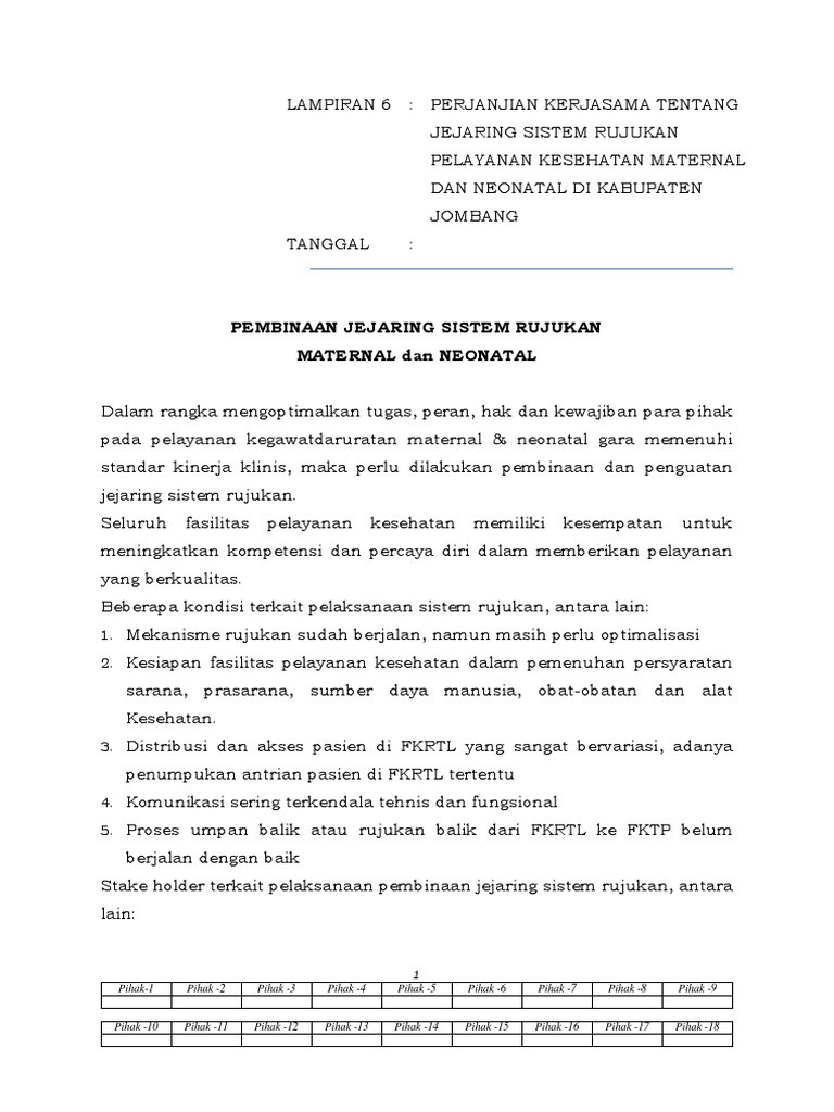 FINAL - Lampiran-6 - Pembinaan Jejaring Rujukan | PDF