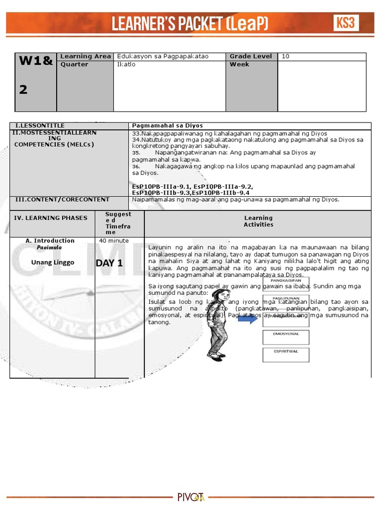 Esp10 - 3RDQTR Leap Pagmamahal Sa Diyos | PDF