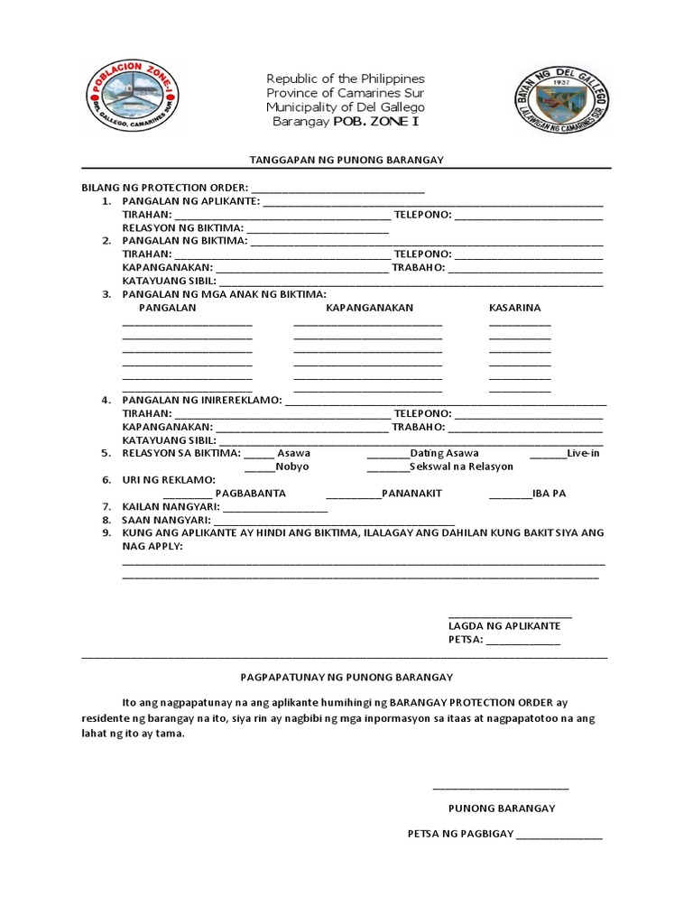 Barangay Protection Order | PDF